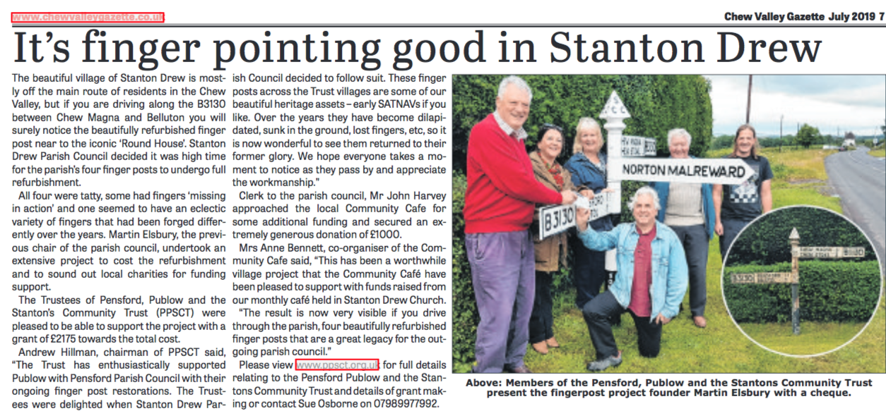 Stanton Drew Refurbished Finger Posts – Pensford Publow and The ...